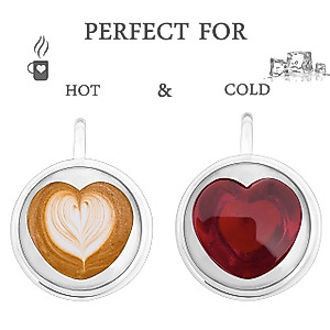 Asng Heat resistant creative double layer heart cup cup clear glass milk cup tea milk cup cup coffee cup (240ML/8oz)