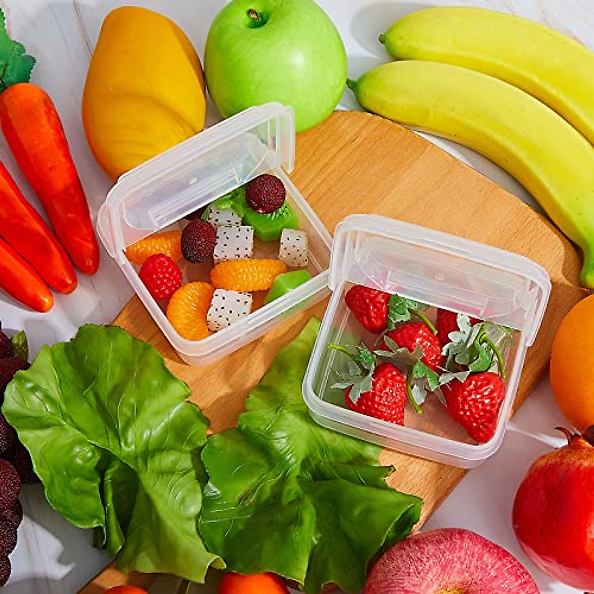 4 Pcs 3.9 inch Mini Cheese Container for Fridge Sliced Cheese Container for Fridge Cheese Storage Cheese Storage Container for Fridge with Lids for Refrigerator Food Vegetable Keep Cheese Fres