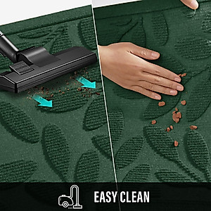 HIYARD Front Door Mat, Heavy Duty Welcome Door Mat Indoor Outdoor, Waterproof Doormat, Sturdy Natural Rubber, Fade Resistant, Easy Clean, Low Profile Entryway Mat Outdoor Entrance, 36×24, Green