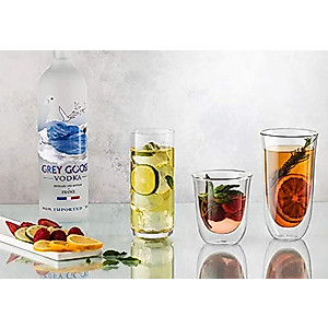 JoyJolt Spike Double Wall Glasses, Cocktail Beer Drinkware Glass Set of 2 - double walled glass 13.5 Ounces