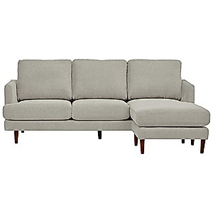 Amazon Brand – Rivet Goodwin Modern Reversible Sectional Sofa Couch, 88.6"W, Light Grey