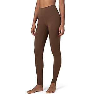 Colorfulkoala Women's Dreamlux High Waisted Workout Leggings 28" Inseam Full Length Yoga Pants (M, Cocoa)