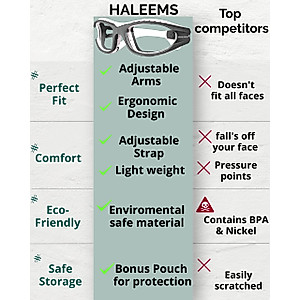 HALEEMS Onion Goggles Tear Free - Anti Fog, Anti Scratch, One Size Fit All Men And Women, Onion Glasses For Cutting And Cooking, Onion Mask Cooking Safety Goggles, Lentes Para Cortar Cebolla (white)