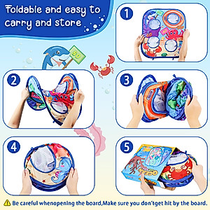 Bean Bag Toss Game Toys for Kids,Ocean Double-Sided Foldable Board Kids Cornhole Summer Outdoor Play Game and Party Supplies Toy Birthday Gifts for Toddler Boys Girls Age 2 3 4 5 6