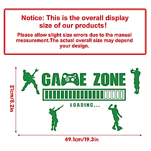 Gamer Wall Decals Stickers Glow in The Dark Gaming Zone Wall Decal Game Zone Wall Decals for Girls Boys Kids Playroom Bedroom Decor