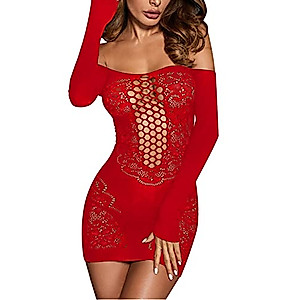 Sexy Women Dress Underwear Camisole Babydoll Lingerie Sets Bodysuit Nightgowns Sleepwear (red?YX08?)