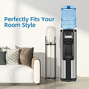 Water Cooler Dispenser, 5 Gallon Top Loading Water Cooler Water Dispenser, 2 Temps (Hot & Cold), Quiet, Black and Stainless Steel, ETL Listed, Child Safety Lock