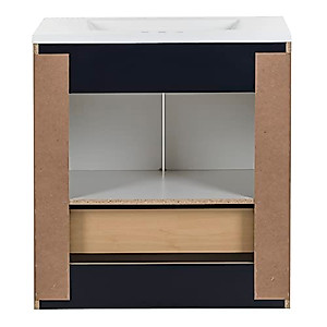 Spring Mill Cabinets Emlyn Bathroom Vanity with Sink, Deep Blue