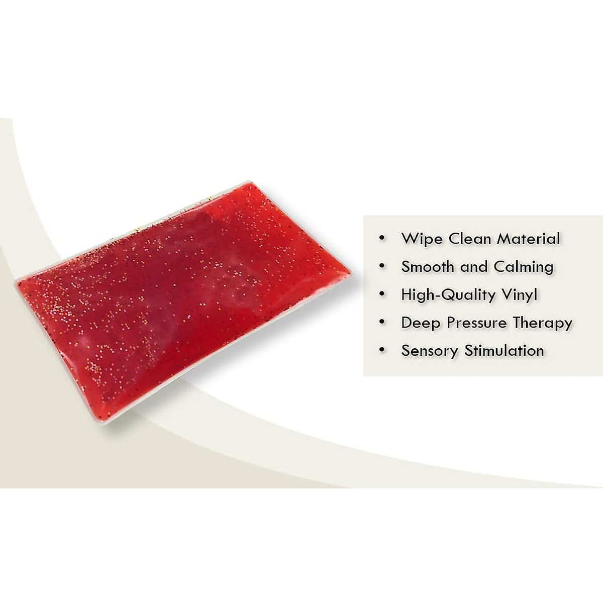 Skil-Care Weighted Rectangular Gel Lap Pad, 3 Pound Sensory Stimulation for Calming and Soothing Adults and Children, Red