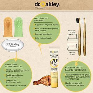 Dr. Oakley Total Dental Care Kit for Dogs & Cats: Chicken Flavor -Toothpaste, Brushes, and Case, Natural