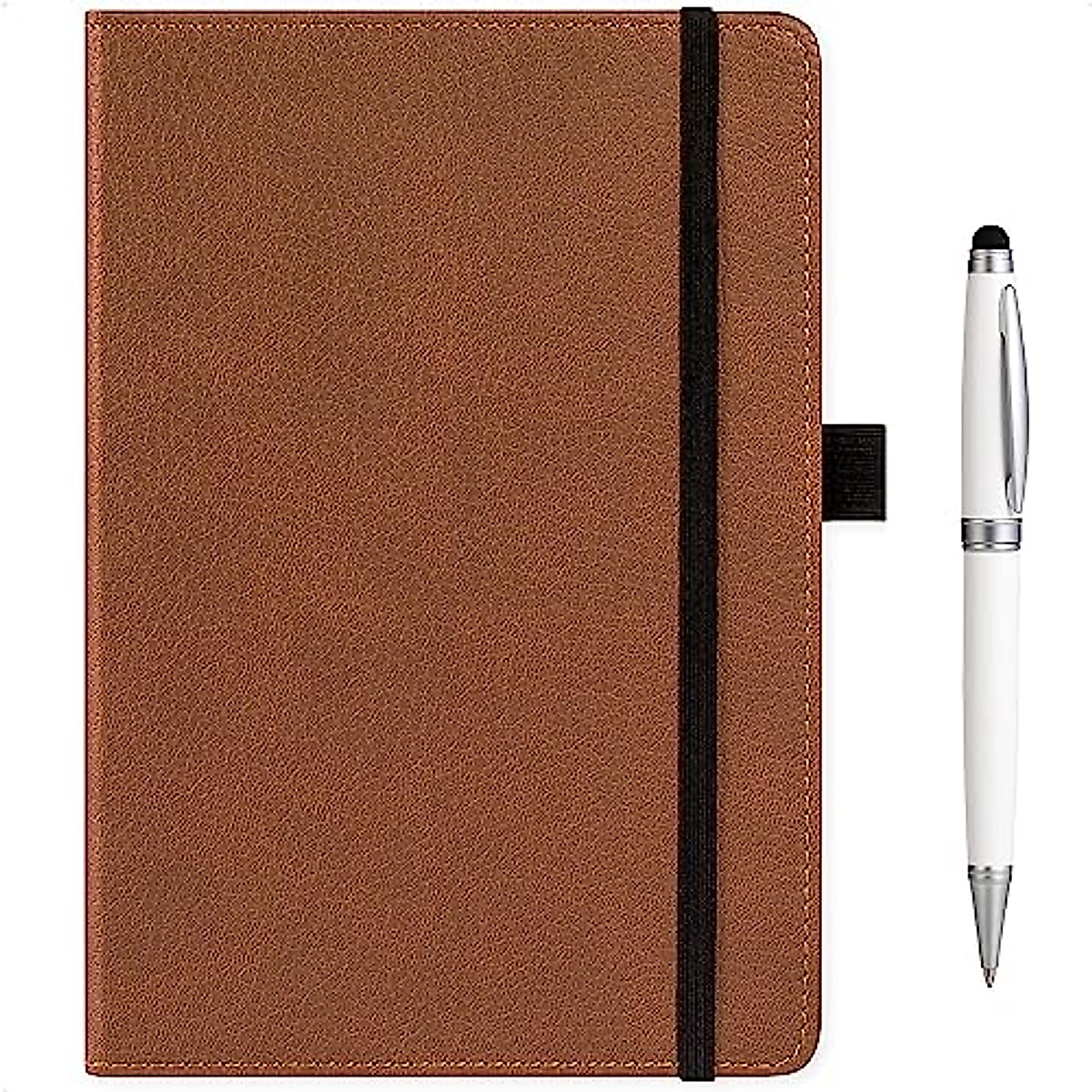 Pejovo A5 Lined Leather Journal Notebook With Pen, (Autumn Brown), 200 Pages, Medium 5.9×8.4 inches - 120 gsm Thick Paper, Sturdy Hardcover Journal for Men Women Writing, Daily Diary and Note Taking