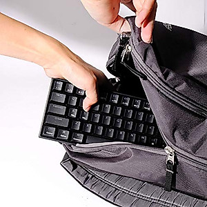 VELOCIFIRE Wireless Bluetooth Mechanical Keyboard, M1 TKL61WS 61-Key 60% Tactile Red Switch Mini Portable Mechanical Keyboard with Ice Blue Backlit, Compatible with Mac OS and Windows OS(Black)