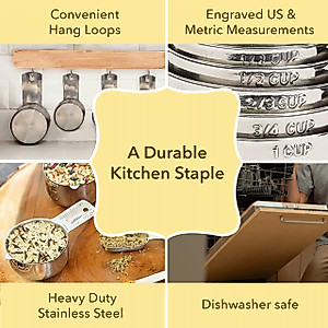Measuring Cups and Spoons Set of 12 Stainless Steel for Cooking & Baking