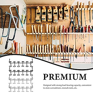 Housoutil 4Pack Pegboard Screwdriver Holders, Six- Tool Multi- Tool Organizer Racks, Stainless Steel Peg Board Tool Utility Hooks for Your Workbench, Garage, Tool Shed, or Craft Room (Black& Silver)