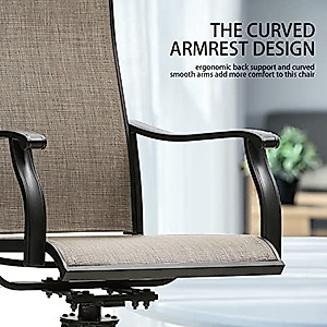 VICLLAX Patio Dining Chairs Set of 2, Textilene High Back Outdoor Swivel Chair, All Weather Outdoor Furniture for Lawn Garden