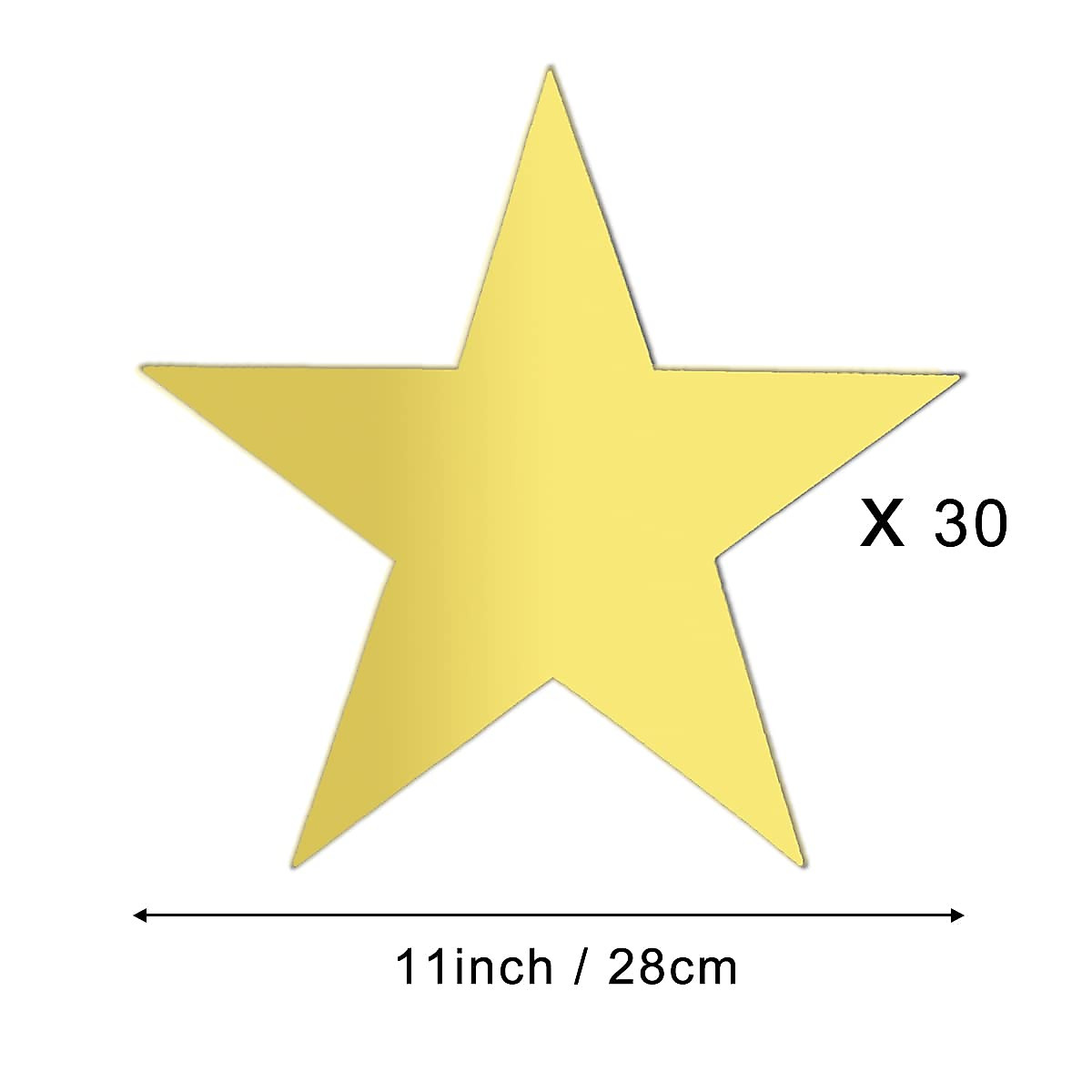 30 Pcs Star Cutouts Double Printed Paper, Star Cutouts Paper, 11 Inch Stars Decoration for Wedding Party Classroom Table DIY Decoration (Gold)
