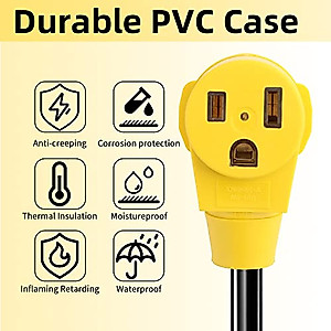 Flameweld Welder Adapter Cord, L14-30P Locking Male Plug to 6-50R Female Plug, 4 Prong 30 Amp to 50 Amp Up to 7500W SJTW 10/3 Generator Cord, UL