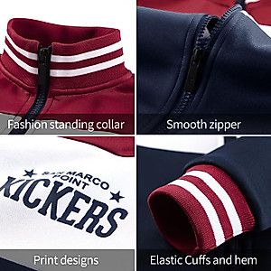 BASICDOT Boys Tracksuit Zip Up Sweat Jacket & Sweatpants Clothing Set 2 Piece Outfits Jogging Set JW-112-7-8T