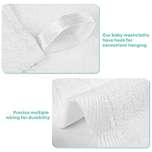 Looxii Baby Washcloths Luxury Bamboo Wash Cloths Ultra Soft Face Towel for Baby Registry as Shower 6 Pack (12"x12", White)