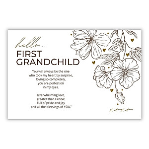 First Grandchild Gift for New Grandparents - Poetry Frame (White)