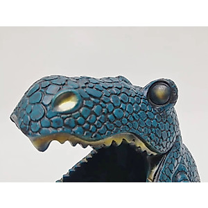 CUZOKOLA Dinosaur Statue Big Funny Unique Candy Bowl for Office Desk Animal Candy Dish for Office Desk Decor and Key Bowl for Entryway Table and Blue Playful Teal Candy Bowls Decorative Home Decor