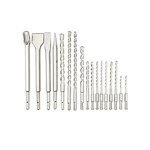 HFS(R)17PCS Rotary Hammer Drill Bits Set & Chisels- SDS PLUS Concrete Masonry Hole Tool 17pcs with Storage Case