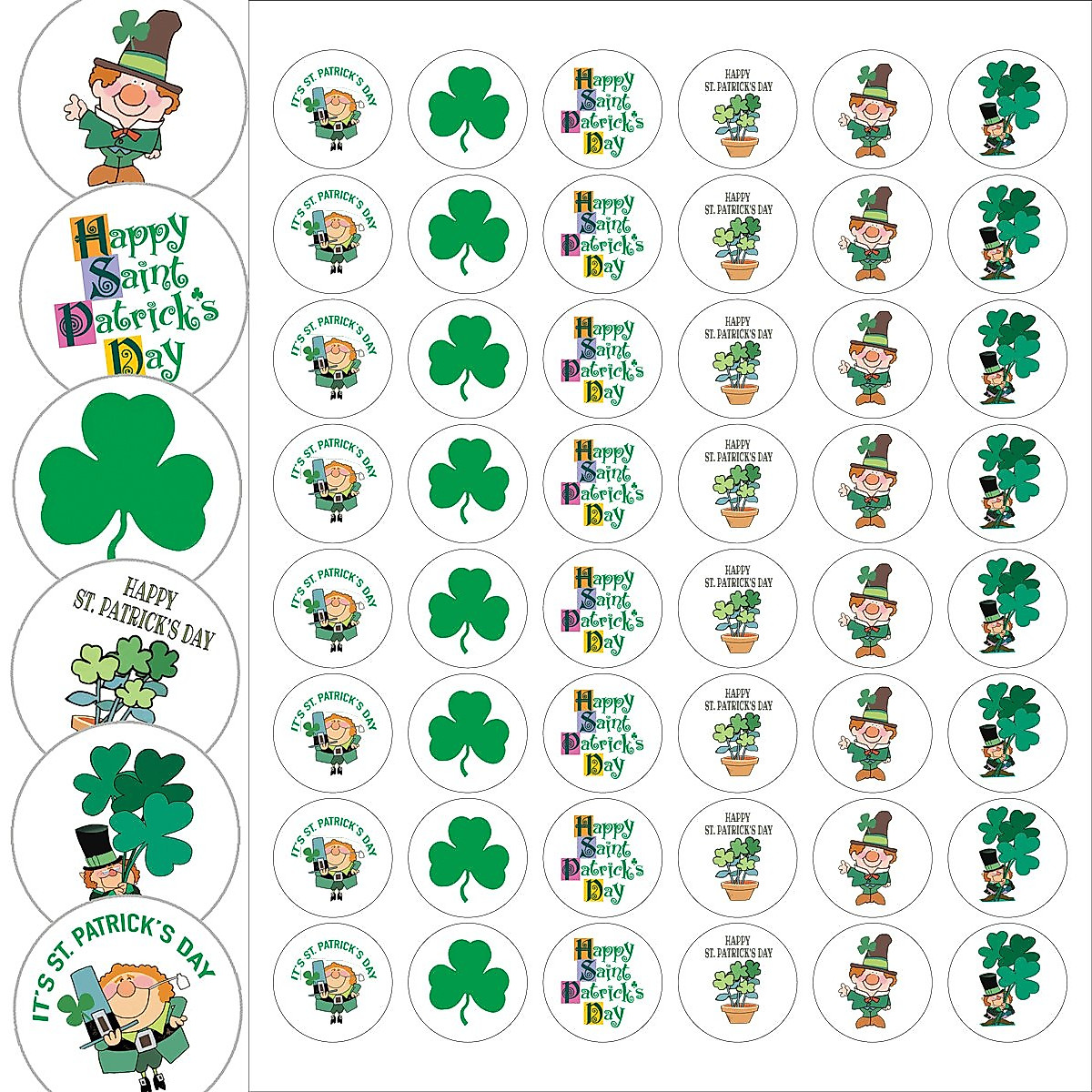 Assorted St Patricks Day Envelope Seals - 1.2" Fun St Patrick's Day Stickers - 144 Stickers