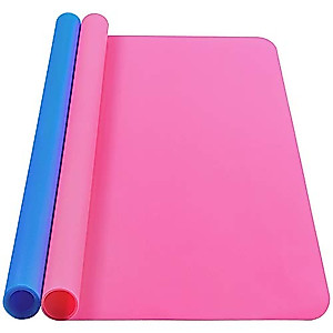 Silicone Mat, IKOCO 15.7"x 11.8" Clay Resin Art Mat for Playdoh A3 Large Nonstick Silicone Craft Sheet for Playdough Epoxy Resin Jewlery Casting