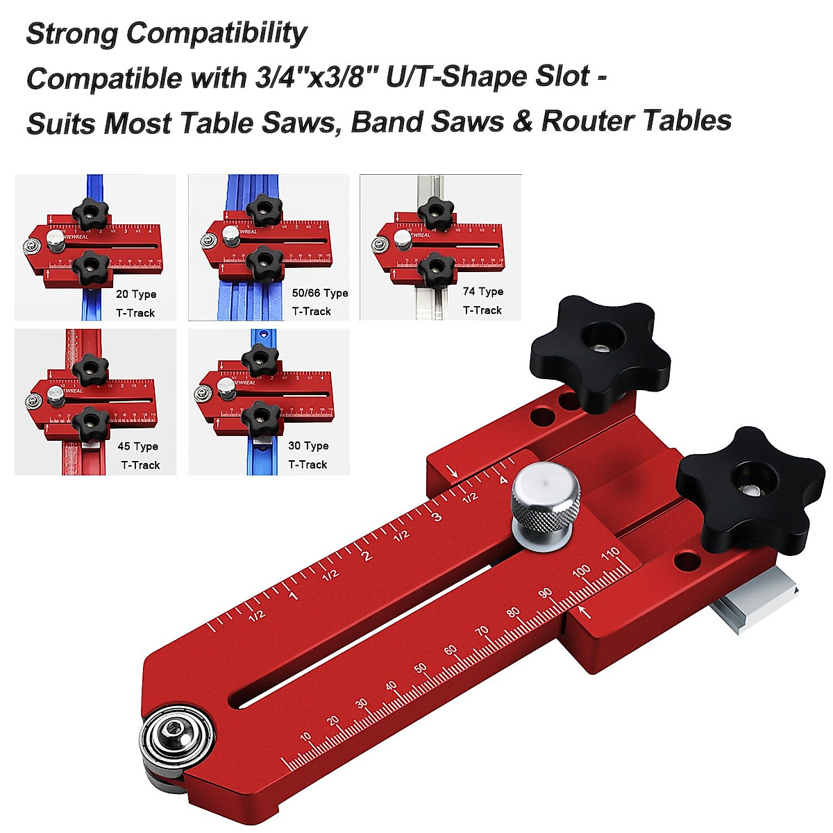 ViewReal Extended Thin Rip Jig Table Saw Band Saw Jig Table Saw Fence Guide Compatible With Most Router Table Band Saw, Table Saw Accessories For Cutting Repetitive Narrow Strips