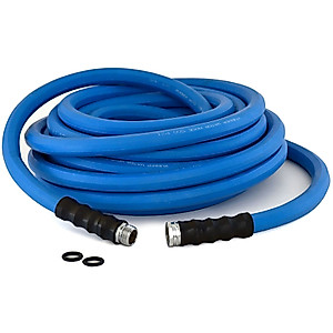 AG-LITE BSALONE25 1" x 25' Hot/Cold Water Rubber Garden Hose, 100% Rubber, Ultra-Light, Super Strong, 500 PSI, 50F to 190F Degrees, High Strength Polyester Braided, 2x Water Flow
