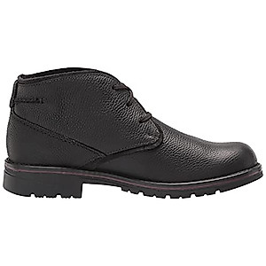 Clarks Men's Morris Peak Waterproof Chukka Boot, Black Tumbled Leather, 9