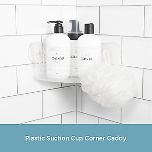 Kenney Suction Cup Corner Basket Shower Caddy, Clear
