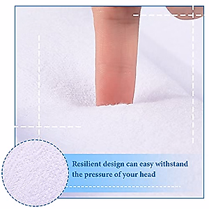 Jetec Inflatable Bath Pillow for Tub Non Slip Bathtub Pillow Soft Comfortable Terry Cloth Bath Pillow White Head Spa Pillow with Suction Cup for Bathtub Cushion, Hot Tub