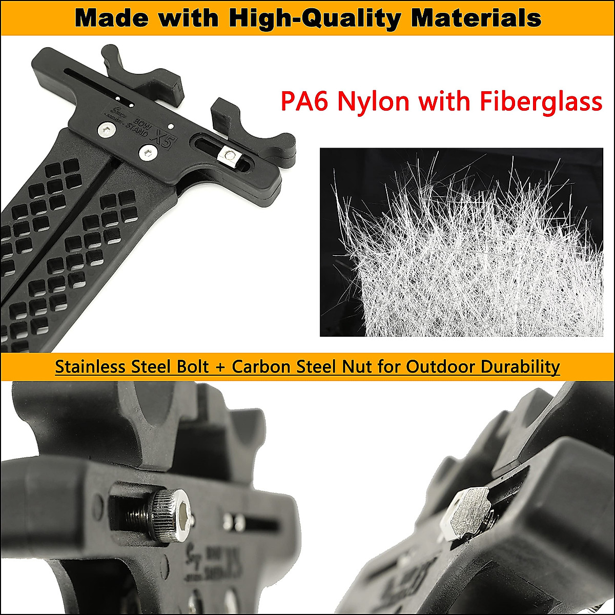 SUNYA Archery Compound Bow Stand with Flexible Clamping Jaws System