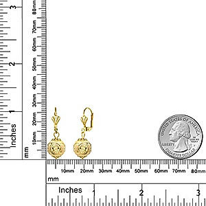 Gem Stone King 18K Gold Plated 1-1/4 Inch Dangle Drop Spheres Lever-Back Earrings For Women