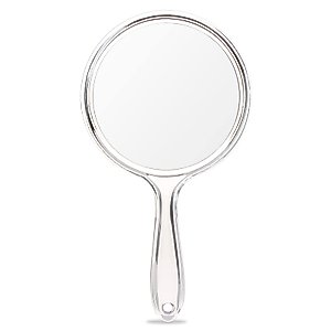 OMIRO Hand Mirror, Double-Sided Handheld Mirror 1X/3X Magnifying Mirror with Handle, Pack of 1 (Clear)