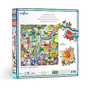 eeBoo: Piece and Love Gems and Fish 1000 Piece Square Jigsaw Puzzle, Sturdy Puzzle Pieces, A Cooperative Activity with Friends and Family