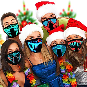 ShineWorld Halloween Mask Neon Mask led mask Scary Mask Light up Mask Cosplay Mask Lights up for Halloween Festival Party (Blood Teeth)