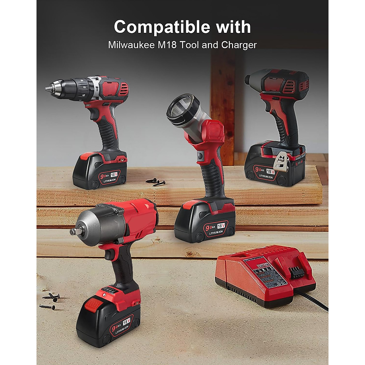 Aoasur 9.0Ah Replacement for Milwaukee 18v Battery (2-Pack)