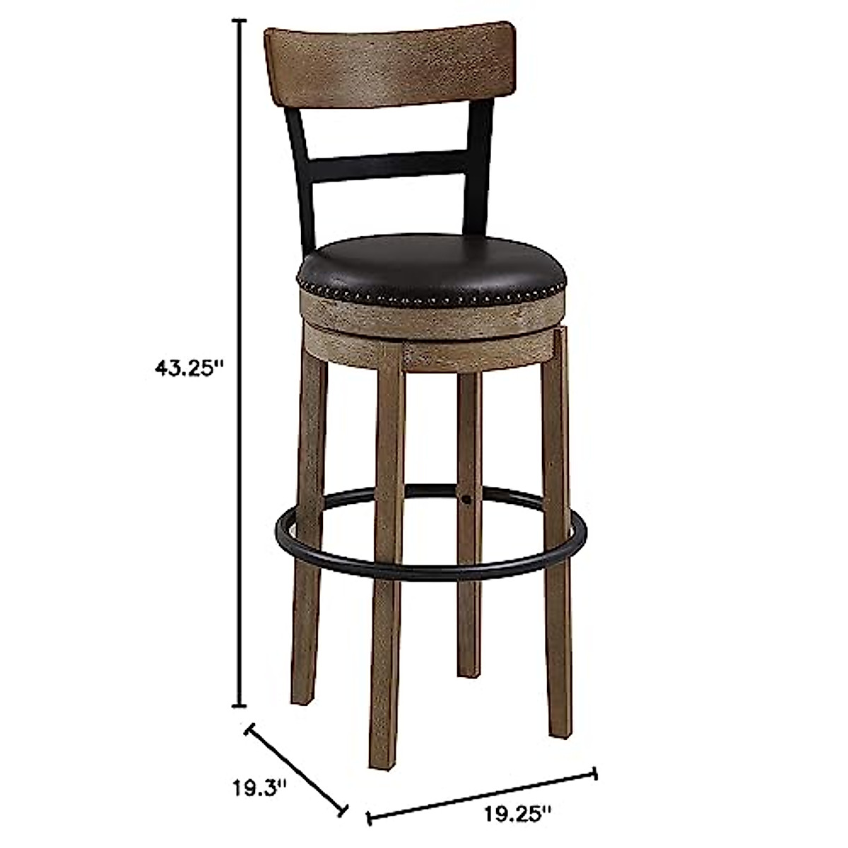 Ball & Cast Swivel Pub Height Barstool 29 Inch Seat Height Light Brown Set of 1