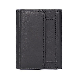XIXIDIAN Fashion Men's Coin Purse Wallet RFID Blocking Man Leather Wallet，Genuine Leather Slim Trifold with ID Window (Color : Black, Size : 11 * 8CM)