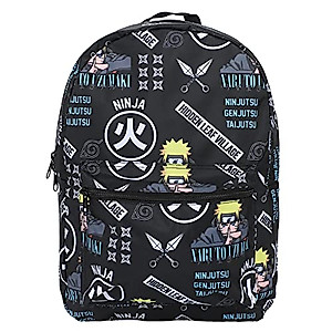 Bioworld Naruto Shippuden Ninjutsu Sublimated Print Adult 17" Laptop Backpack