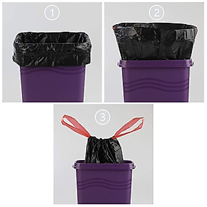 Parlynies 2.6 Gallon Small Drawstring Trash Bags, Black Garbage Bags, 104 Bags, f