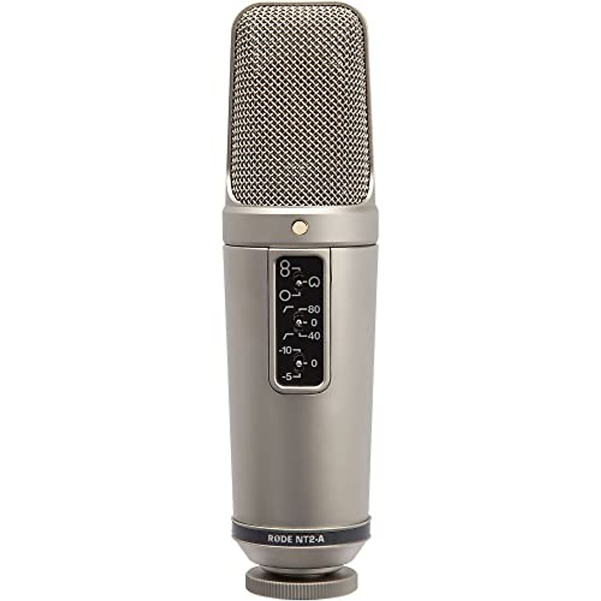 Rode NT2-A Large-Diaphragm Multipattern Condenser Microphone Bundle with Auray RF-5P-B Reflection Filter (Metal) and Auray RFMS-580 Filter Mic Stand