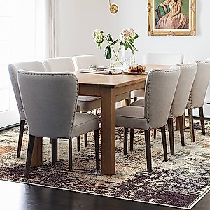 OIGAE Washable Rug 5x7, Abstract Modern Area Rugs with Non-Slip Backing, Non-Shedding Floor Mat Throw Carpet for Living Room Bedroom Kitchen Laundry Home Office, Gold/Brown