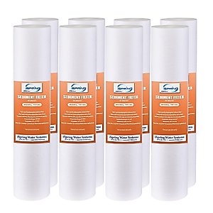 iSpring 10"x2.5" Multi-Layer PP FP150X8 Universal Sediment Filter Cartridges 50 micron 8-Pack White
