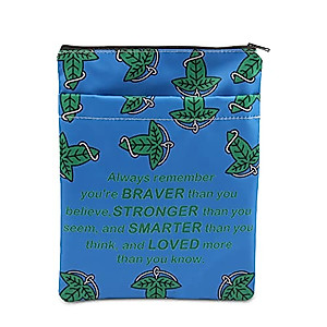WSNANG Rings Movie Inspired Gift Elven Green Leaf Movie Book Sleeve with Zipper Movie Merchandise Book Protector Gift for Fans (Rings Always BS)