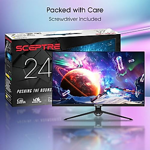 Sceptre IPS 24” Gaming Monitor 165Hz 144Hz Full HD (1920 x 1080) FreeSync Eye Care FPS RTS DisplayPort HDMI Build-in Speakers, Machine Black 2020 (E248B-FPT168),IPS 24" 165Hz