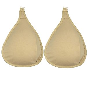 Macimiu 2Pcs Hook Silicone Breast Protective Pockets Sleeves Cotton Pocket Bag for Mastectomy Fake Breast (Waterdrop, S)