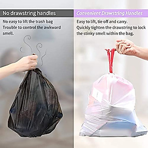 Small Trash Bag - 2.6 Drawstring Garbage Bags Bathroom Trash can Liners 10 Liters for Bedroom Bathroom Office Home 60 Counts